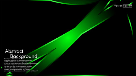 Green ribbon wave on a black background layout Vector Image