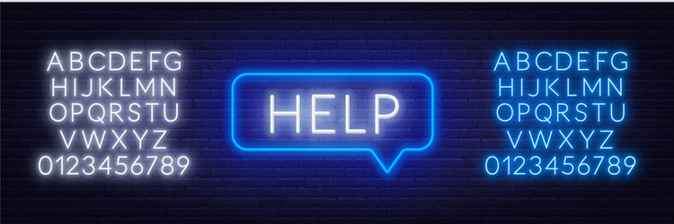 Help wanted neon sign on brick wall background Vector Image