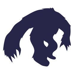 Angry yeti sticker silhouette Royalty Free Vector Image
