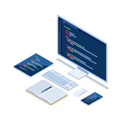 Technology information programming system code Vector Image