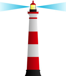 Red push pin lighthouse isolated Royalty Free Vector Image