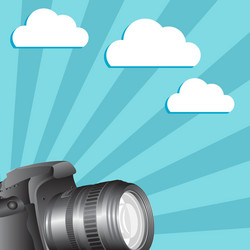 Digital camera working with diagrams Royalty Free Vector