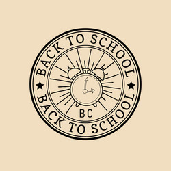 Vintage welcome back to school logo Royalty Free Vector