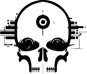 Circuit board cyber skull symbol techno skull Vector Image