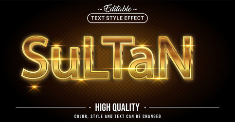 Editable text style effect - sultan theme style Vector Image