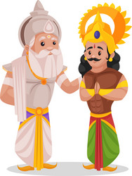 Bhishma pitamaha cartoon character Royalty Free Vector Image
