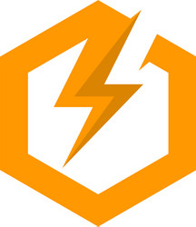 Hexagon power logo icon design Royalty Free Vector Image