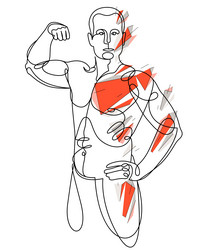 Linear drawing of a perfect body fit model man Vector Image