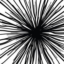 Linear hand drawing curved light rays Royalty Free Vector