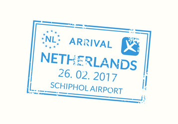 Netherlands passport stamp holland visa Royalty Free Vector