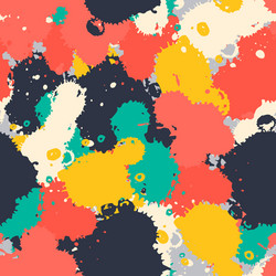 Seamless pattern with color paint splashes Vector Image
