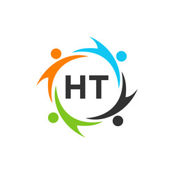 Ht combine letter logo template Royalty Free Vector Image