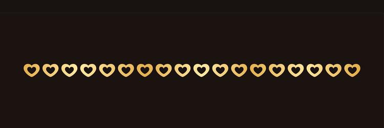 Gold valentines heart pattern separator border Vector Image
