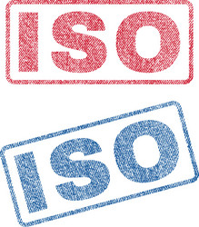 Iso certificate textile stamps Royalty Free Vector Image