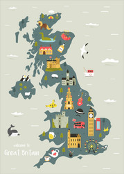 Cartoon Map of Britain Vector Images (over 170)