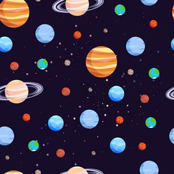 Solar system design space with planets and stars Vector Image
