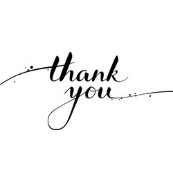 Thank you modern calligraphy Royalty Free Vector Image