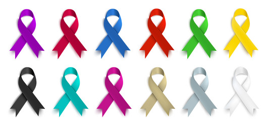 Set of ribbons in different colors Royalty Free Vector Image