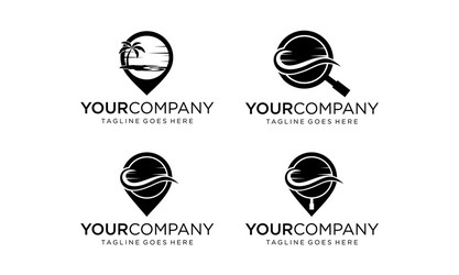 Beach logo design concept on white background Vector Image