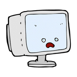Comic cartoon computer screen Royalty Free Vector Image