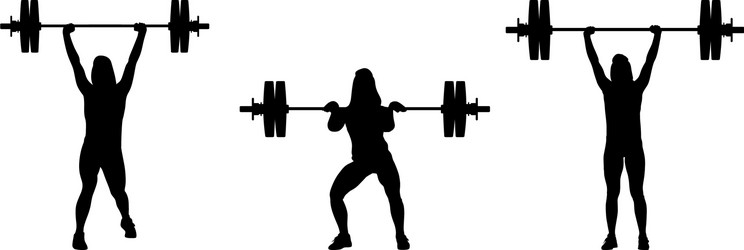 Weight lifting man lifting barbells Royalty Free Vector