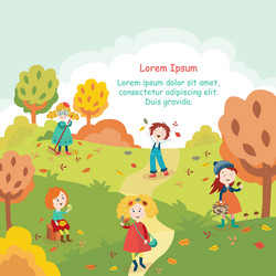 Autumn kids Royalty Free Vector Image - VectorStock