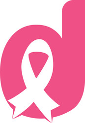 Letter p pink ribbon logo design Royalty Free Vector Image