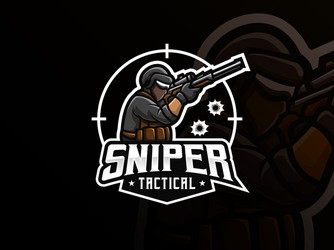 Sniper mascot logo design Royalty Free Vector Image
