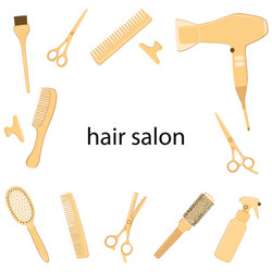 Frame border hairdressing tools Royalty Free Vector Image