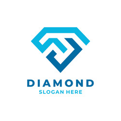 Letter t diamond logo template design Royalty Free Vector