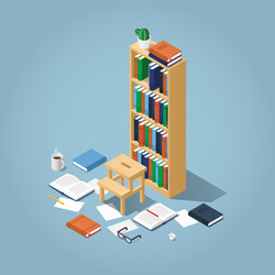 Isometric Bookcase Vector Images (over 910)