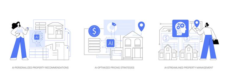 Ai technology in real estate abstract concept Vector Image