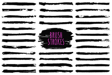Paint brush marker highlighter strokes Royalty Free Vector