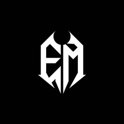 Em monogram wing shape style Royalty Free Vector Image