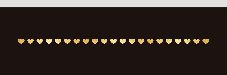 Gold valentines heart pattern separator border Vector Image