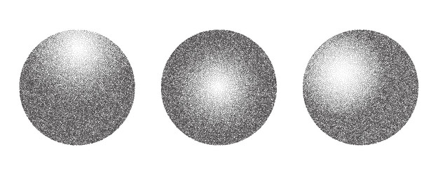 Circle noise texture dotwork grain 3d sphere Vector Image