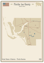 Map of lee county in florida Royalty Free Vector Image