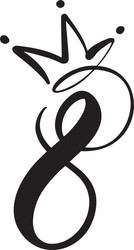 Red number 8 eight logo march Royalty Free Vector Image