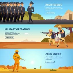Military horizontal banners collection Royalty Free Vector