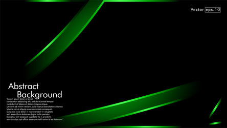 Green ribbon wave on a black background layout Vector Image