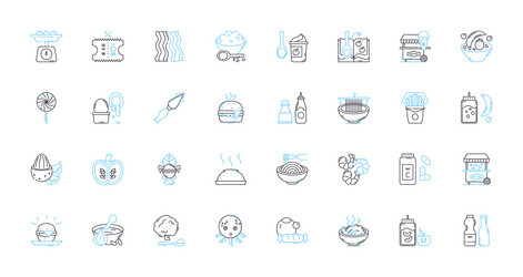 Premium pantry linear icons set gourmet Royalty Free Vector