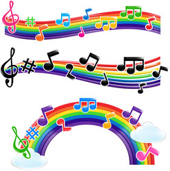 Rainbow Music Notes Vector Images (over 1,100)