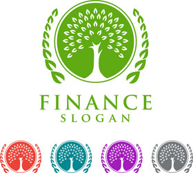 Tree finance logo eco green logo Royalty Free Vector Image