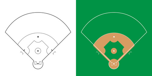 Baseball field outline image Royalty Free Vector Image