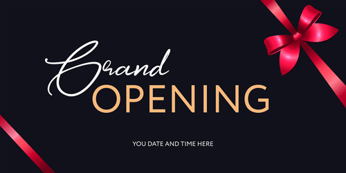 Grand opening banner in flat design Royalty Free Vector
