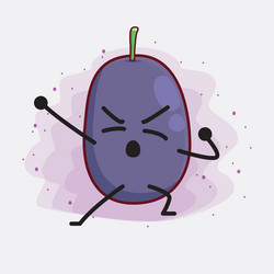 Java plum fruit cute character with simple face Vector Image