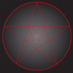 Pentagram or pentalpha pentangle dot work Vector Image