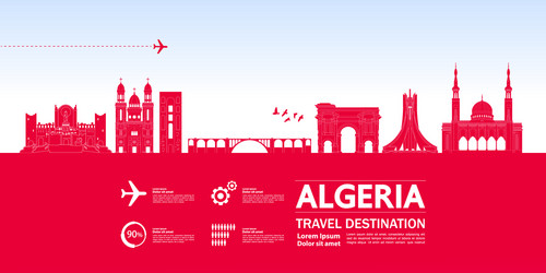Algiers tourism landmarks city travel Royalty Free Vector
