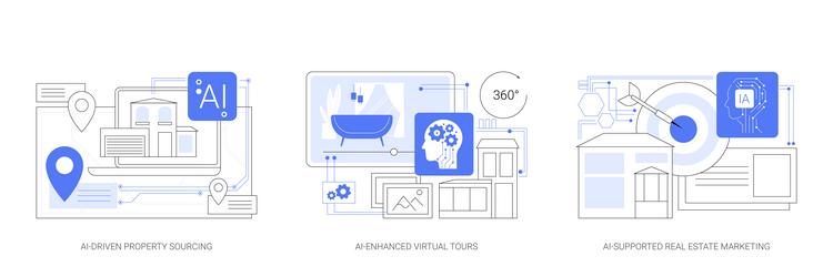 Ai in real estate abstract concept Royalty Free Vector Image