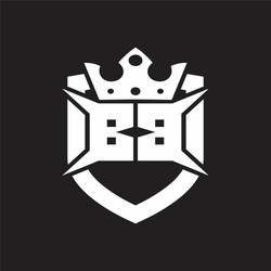 Bb logo emblem monogram with shield style design Vector Image